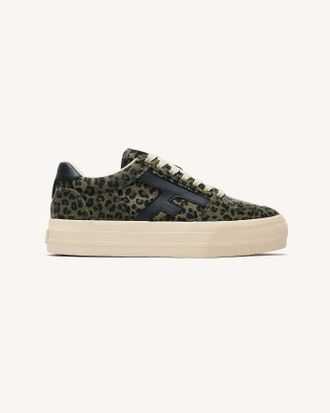 Faguo Baskets l&eacute;opard kaki fonc&eacute;