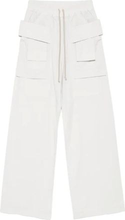 Rick Owens Homme, Pantalons, Blanc, Taille: L Creatch Wide Cargo Drawstring