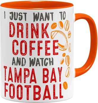 OM3 Tampa-Bay-Coffee - Tasse - Keramik Becher - American Football Mug - 11oz 325ml - Beidseitig Bedruckt - Orange