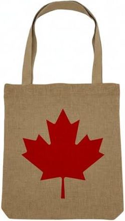 Fabulous Sac Shopping Tote Bag Aspect Lin - Drapeau Canada Football Sport Equipe Nationale - Sac de Courses Toile Epaisse 360g Beige Naturel Cabas Port&eacute; Epaule
