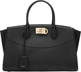 Ferragamo Femme, Sacs, Noir, Taille: ONE Size Sac à Main Noir Taille Moyenne