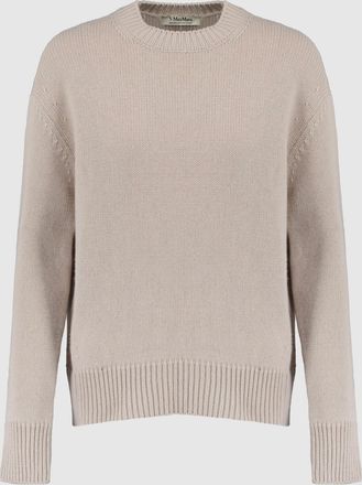 Max Mara Pull Col Rond Irlanda Laine Écru, S Max Mara