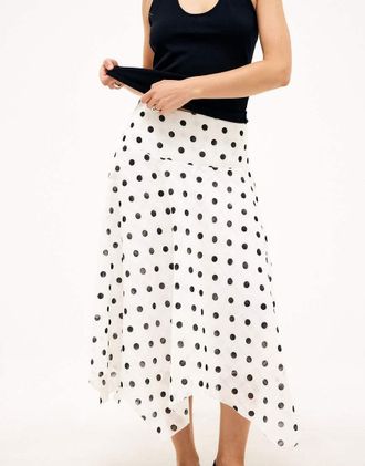NA-KD Jupe mi-longue asym&eacute;trique &agrave; pois-Multi