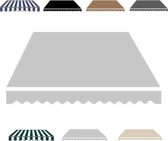Generic 2.0m 2.5m 3.0m 3.6m 4m 5m Ersatzstoff für Terrassenmarkise, UV-Beständiger für Terrassen-Sonnenschirme Balkon Außenbereich Garten, Langlebige Markisen