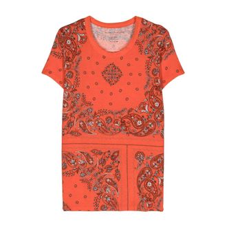Majestic Filatures Femme, Tops, Orange, Taille: 34 FR M396Fts831403 T-shirt imprim&eacute; int&eacute;gral