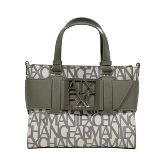 A|X Armani Exchange Femme, Sacs, Vert, Taille: ONE Size Sac &agrave; main imprim&eacute; avec bandouli&egrave;re