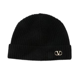 Valentino Garavani Cashmere Beanie - - Accessories - Herren - Schwarzk - ONE SIZE