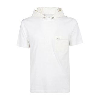 Eleventy Hoodie-T-Shirt aus Giza-Baumwolle - - Tops - Herren - Wei&szlig; - S