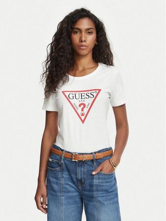 Guess T-Shirt W1YI1B I3Z14 Wei&szlig; Slim Fit