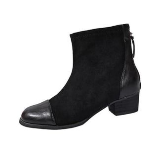 Generic Bottines &eacute;paisses confortables pour femme - Couleur unie - Fermeture &eacute;clair dans le dos - Style d&eacute;contract&eacute; et &eacute;l&eacute;gant - Pour le bureau et les f&ecirc;tes, 