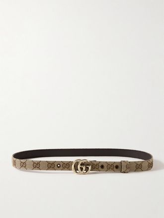 Gucci Gg Marmont Gürtel Aus Canvas Mit Jacquard-muster - Neutral