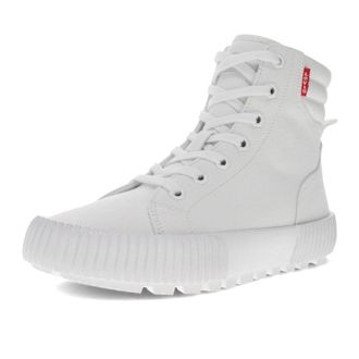 Levi's Olivia CVS Damen-Sneaker, Segeltuch, Hightop, modisch, Wei&szlig; Mono, 42.5 EU