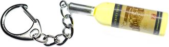 Miniblings Weinflasche Schl&uuml;sselanh&auml;nger Wein gelb Wei&szlig;wein 48mm - Handmade Modeschmuck I I Anh&auml;nger Schl&uuml;sselring Schl&uuml;sselband Keyring