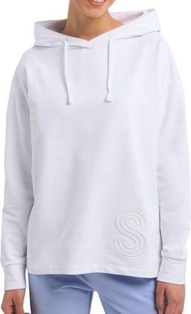 Elbsand Damen Kapuzen-Sweatshirt Hoodie ESWElvie Pullover mit Kapuze 70703 00 Bright White (111) XL