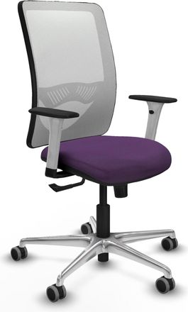 Piqueras y Crespo Stoff-B&uuml;rostuhl Zulema mit wei&szlig;en und schwarzen Armlehnen, h&ouml;henverstellbare Lendenwirbelst&uuml;tze, ausgestattet mit 3 Positionen und Schneidschaum, Wei&szlig;