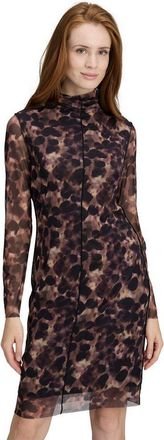 Cartoon Meshkleid Damen Mesh-Kleid mit Kragen