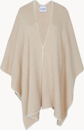 Kujten Cape cachemire surpiqure contrast&eacute;e - Cape Amima