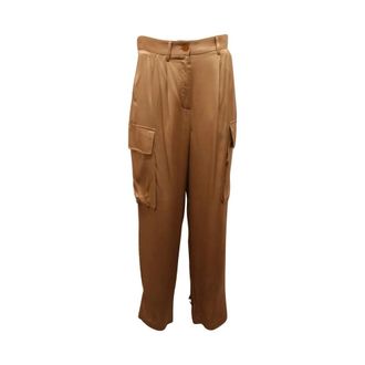 Vicolo Satin Cargo Hose Made in Italy - - Trousers - Damen - Beige - S