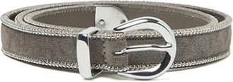 PESERICO Femme, Accessoires, Gris, Taille: 95 CM Ceinture en daim orn&eacute;e de clous