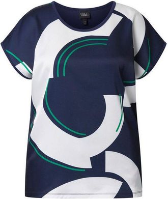 Ulla Popken T-Shirt T-Shirt Kreise Oversized Rundhals Halbarm