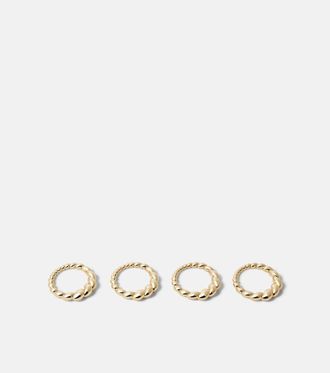 L'OBJET X Jessica McCormack Set Shell aus vier Serviettenringen