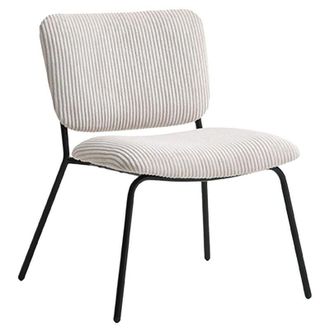 Vente-Unique Vente-unique - Fauteuil en velours c&ocirc;tel&eacute; beige lovunia de Maison C&eacute;phy
