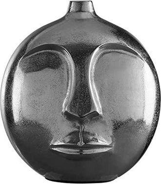 Premier Viso große runde Vase in Silber-Finish