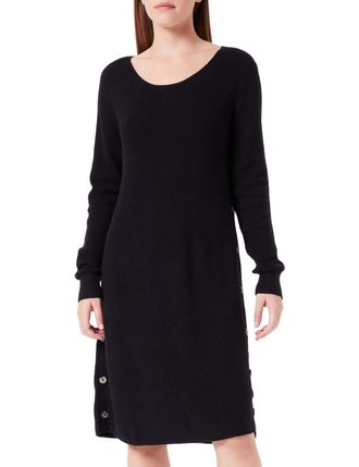 Cream Damen Knitted Midi Tunic Long Sleeves Longline L&auml;ssiges Kleid, Pitch Black, X-Large