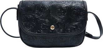 Generic Sac &agrave; bandouli&egrave;re en cuir synth&eacute;tique pour femme et fille - Noir