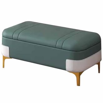 Generic Schuhbank mit Lederkissen, Fußstütze mit Beinen, Bank am Fußende des Bettes, Bettaufbewahrungsbank, Aufbewahrungstruhe, große Aufbewahrungstruhe für W