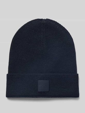 HUGO BOSS M&uuml;tze aus Schurwolle mit Logo-Patch