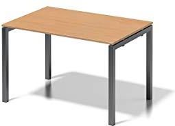 Bisley Cito Schreibtisch, 740 mm höhenfixes U-Gestell, Metall, Bc334 Dekor Buche, Gestell Anthrazitgrau, 80 x 120 x 85 cm
