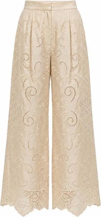 Dolce & Gabbana Pantalon large - Femme - Pantalons - Beige - Taille: 34 FR