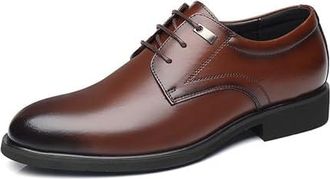 Generic Chaussures Oxford habill&eacute;es for Hommes, Derbies &agrave; Lacets, Bout Rond, en Similicuir, Semelle en Caoutchouc antid&eacute;rapante.(Marron,37 EU)