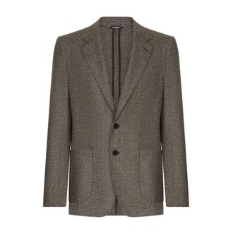 Dolce & Gabbana Americana Gris Jaspeado 2 Botones - - Jackets - Herren - Braun - M