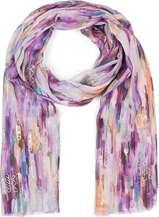 styleBREAKER &Eacute;charpe pour femmes avec motif d&eacute;grad&eacute; de rayures color&eacute;es et accents m&eacute;talliques, ch&acirc;le ray&eacute; multicolore 01016222, couleur:Lilas