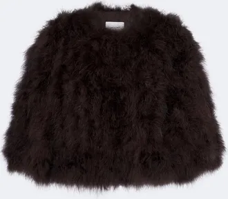 Yves Salomon Cropped-Jacke mit Federn