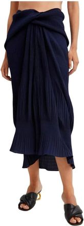 J.W.Anderson Femme, Jupes, Bleu, Taille: 34 FR Draped Maxi Skirt