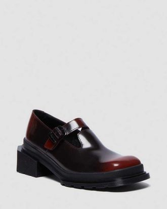 Dr. Martens Maybole Leder Square Toe Mary Jane Schuhe in Rot, Gr&ouml;&szlig;e: 36