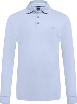 HUGO BOSS Langarm-Poloshirt aus merzerisierter Baumwolle in