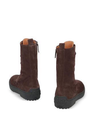 Tod's Suede Lace-Up Boot - Brown