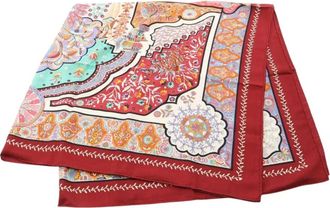 Herm&egrave;s 20th Century Aux Portes du Palais Cashmere Silk Shawl 140 scarves - Rot