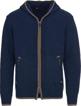 Reitmayer Kapuzenstrickjacke mit Zopfmuster Marine 54