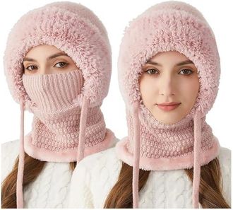Generic Bonnet Femme Hiver Bonnet Femme Chapeau Femme Hiver Confortable Classique - Sport Hiver Anti-Froid pour Cyclistes, Tricot &Eacute;pais Respirant, Id&eacute;al Rando