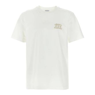 Burberry Homme, Tops, Blanc, Taille: XS T-shirt en coton Sp25
