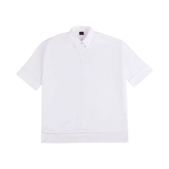 Fay Kurz&auml;rmeliges Hemd mit geradem Saum - - Blouses & Shirts - Damen - Wei&szlig; - M