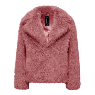 Bomboogie Femme, Vestes, Rose, Taille: 40 FR Paris Jacket - Manteau Court en Fausse Fourrure