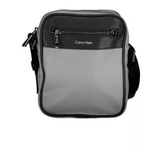 Calvin Klein Graue Polyester-Umh&auml;ngetasche mit Rei&szlig;verschluss - - Bags - Herren - Grau - ONE SIZE