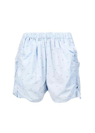 Br&oslash;gger Embroidered High Rise Cotton Poplin Shorts Size XS