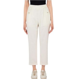 Liu Jo Femme, Pantalons, Blanc, Taille: 36 FR Cropped Pantalons